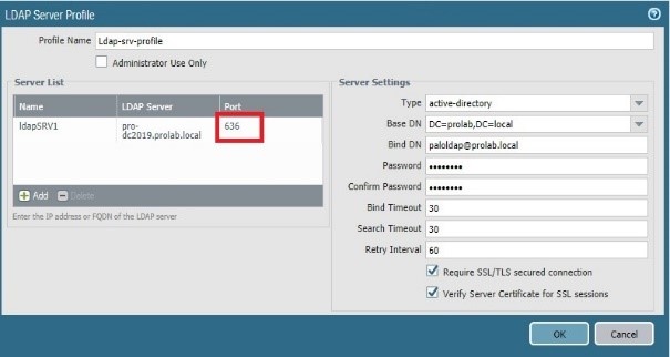 Configuring and reconfiguring Palo Alto Firewall to use LDAPS instead of LDAP